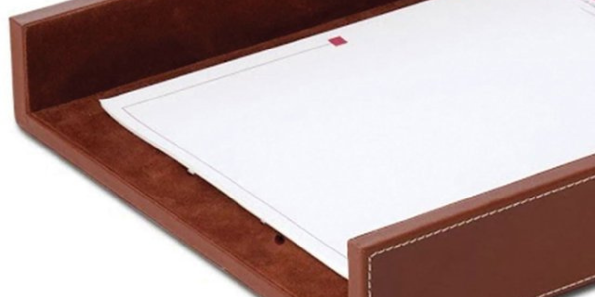 Custom Leather Letter Tray Holders - Branded Desk Organizers – Tellurian