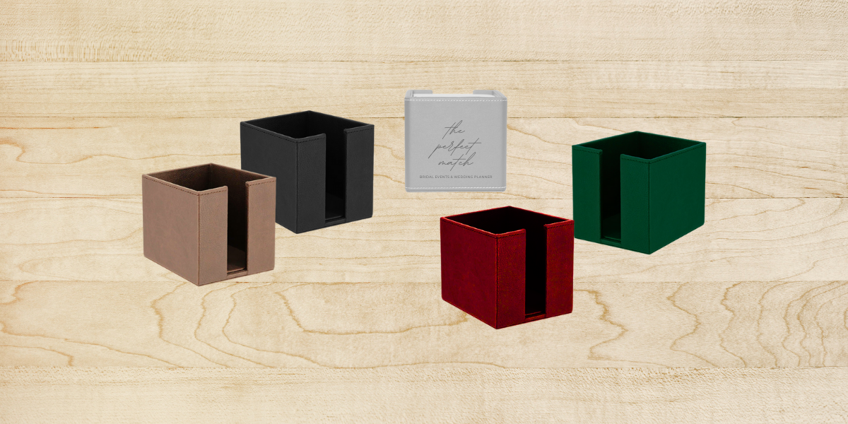 Custom Leather Memo Cube Holders - Branded Desk Accessories – Tellurian